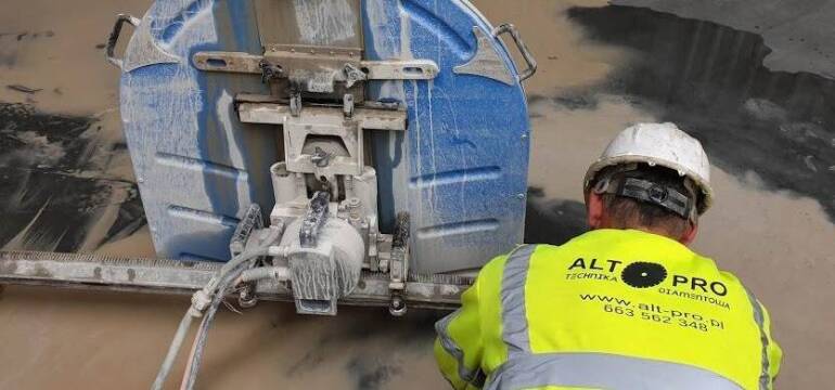 Cięcie materiałów budowlanych techniką diamentową – firma ALT-PRO